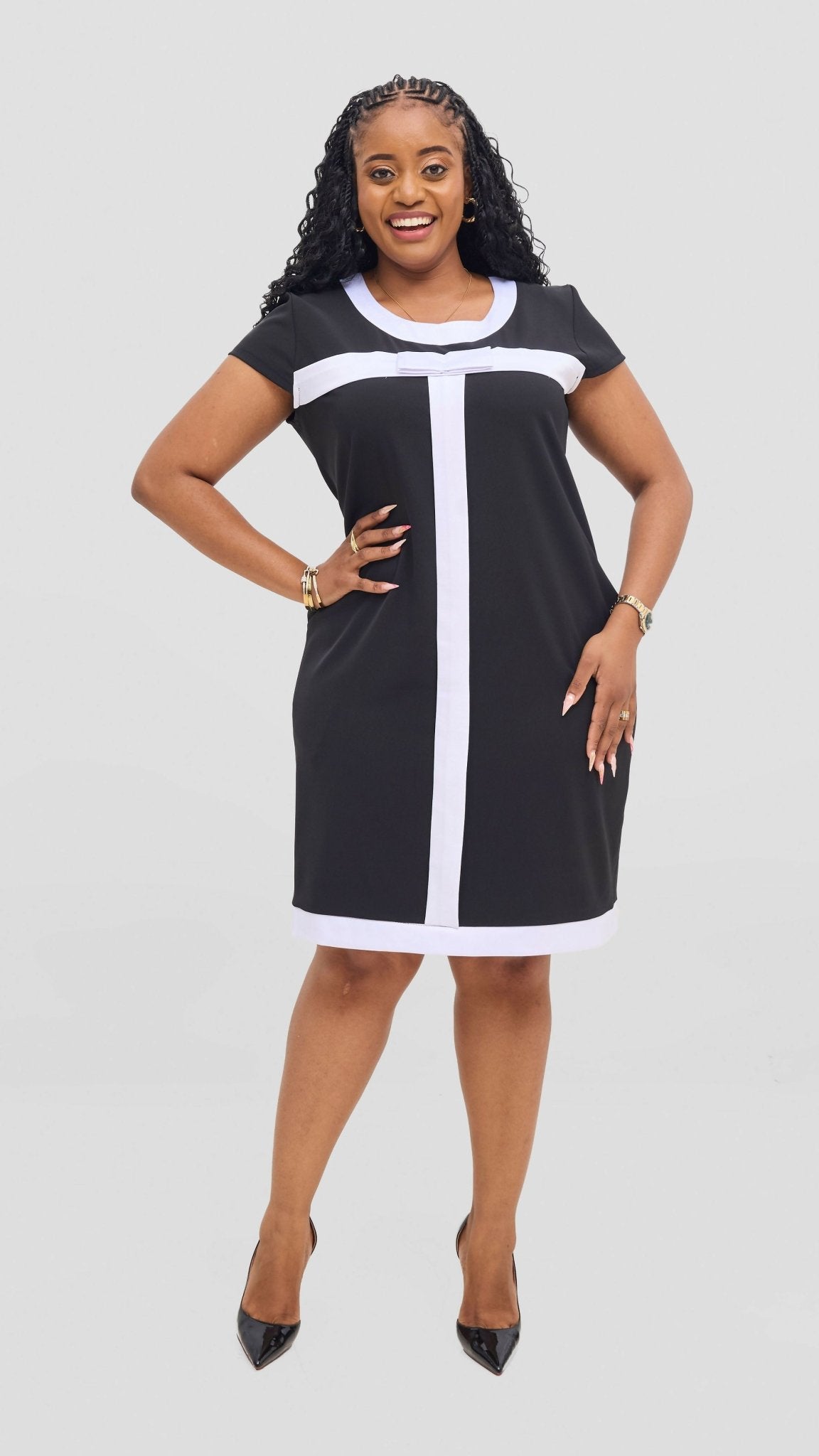 Jolly Fancy Wear Official Shift Dress - Black / White – Shopzetu