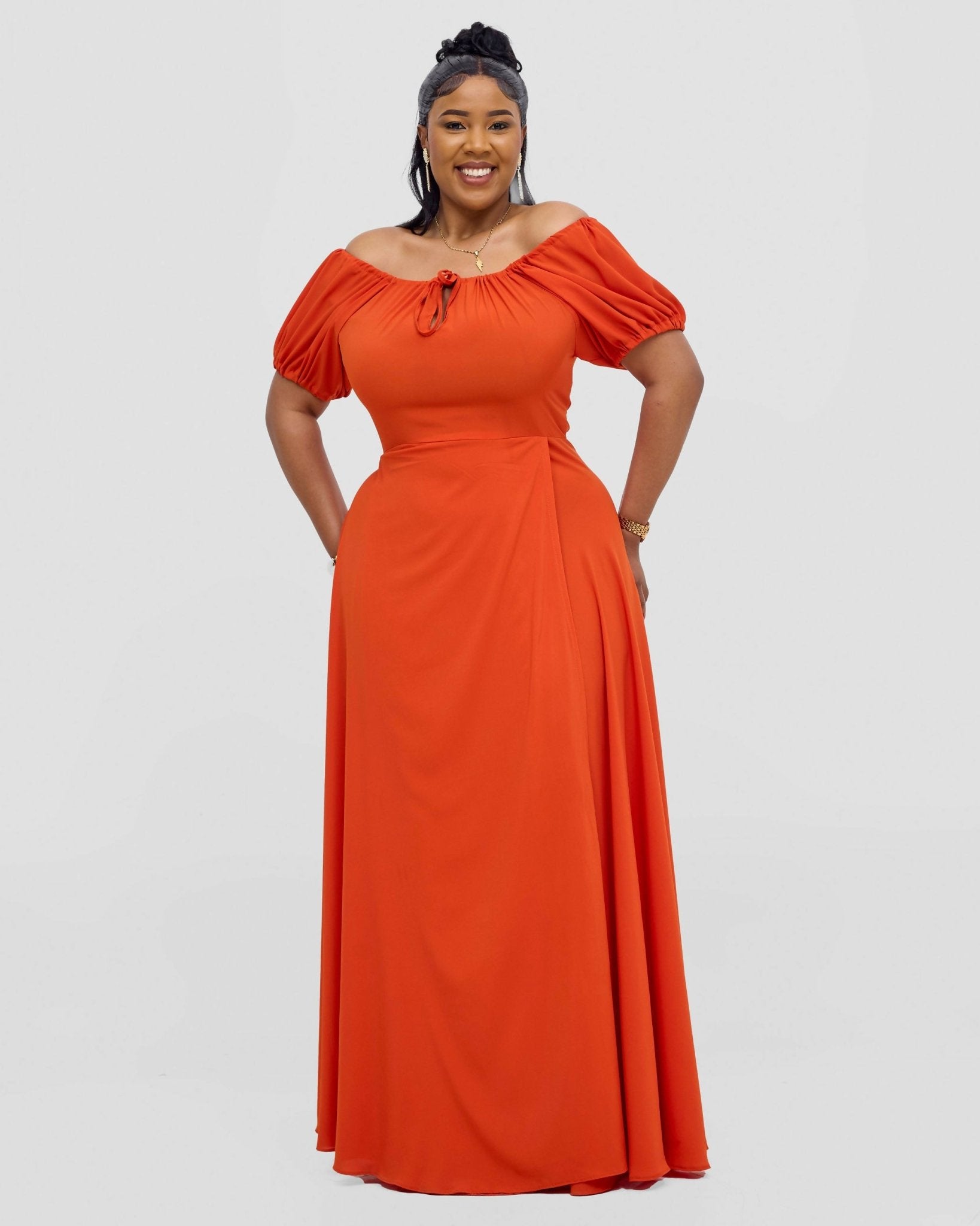 Kakiba Collections Curvy Plus Size Maria Dress - Orange – Shopzetu